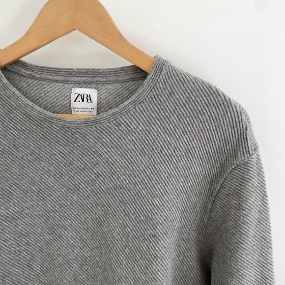 Zara | Sweaters | Zara Grey Ribbed Sweater | Poshmark